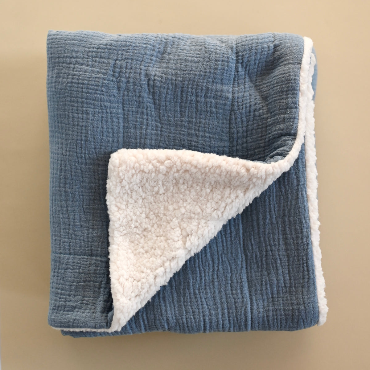 Muslin and sherpa blanket - Billy blue – MINIKA
