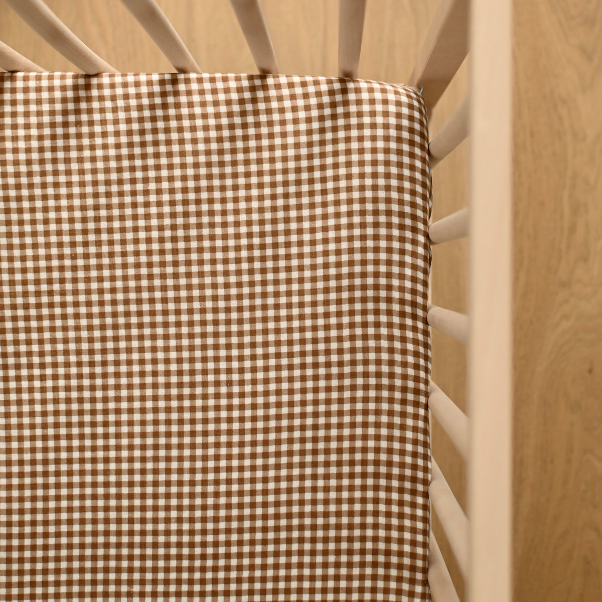 Drap contour lit de bébé - Vichy brown – MINIKA